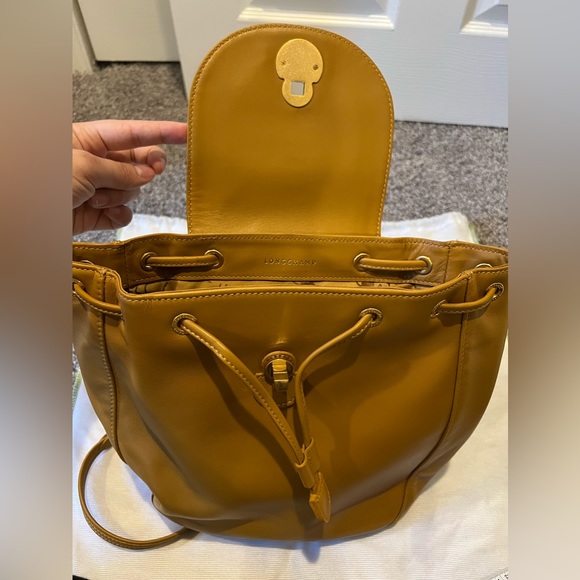 Longchamp | Bags | Longchamp Cavalcade Natural Beige Brown Leather ...